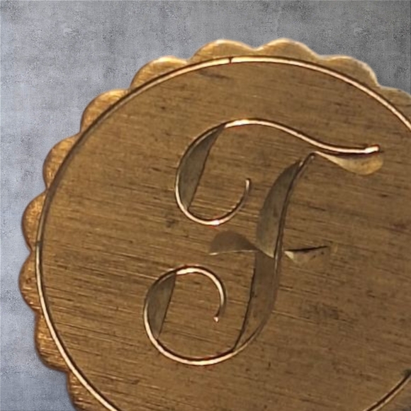 Vintage | Jewelry | Vintage Gold Monogrammed Brooch F | Poshmark